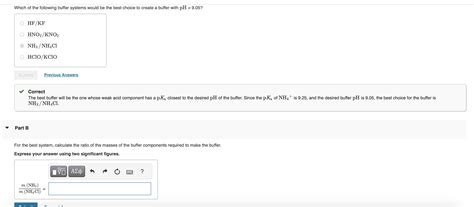 Solved Which Of The Following Buffer Systems Would Be The Chegg