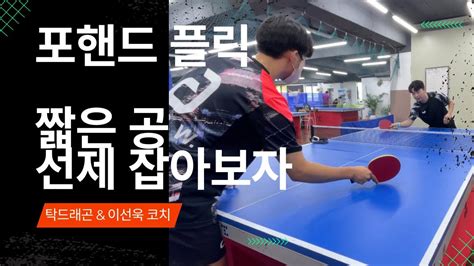 짧은 공을 쳐주거나 날리는 포핸드 플릭 Youtube
