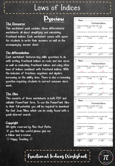 Laws Of Indices Exponents Fractional Indices Differentiated