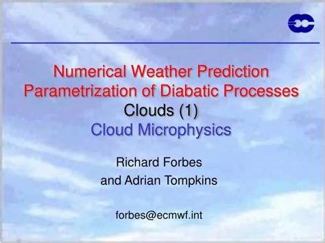 ppt numerical weather prediction parametrization of diabatic