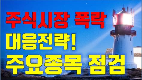 주식투자 주식시장 폭락과 대응전략 시장 주요종목 수급분석 Youtube