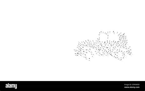 3d Rendering Of Nails In Shape Of Symbol Of Vintage Car From Profile
