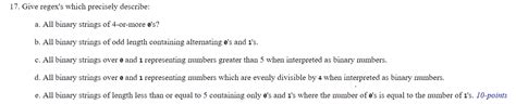 solved 17 give regex s which precisely describe a all