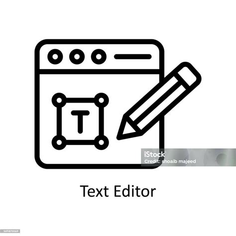 텍스트 편집기 벡터 개요 아이콘 디자인 그림입니다 흰색 배경에 그래픽 디자인 기호 Eps 10 파일 교열 담당자에 대한 스톡 벡터 아트 및 기타 이미지 Istock