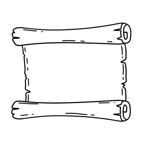 Old Scroll Template For Antique Text Medieval Papyrus Paper For Writing Outline Cartoon