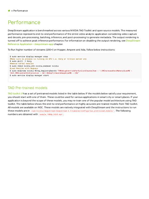 Performance Deepstream Documentation 64 Documentation Pdf Graphics Processing Unit