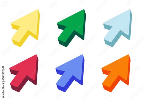 D Vector Icon Mouse Pointer Up Arrow Arrow Icon Set Stock Vector Adobe Stock