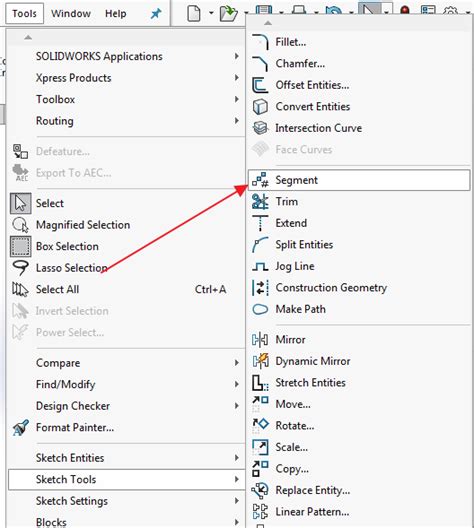 segment tool การแบ่งเส้น