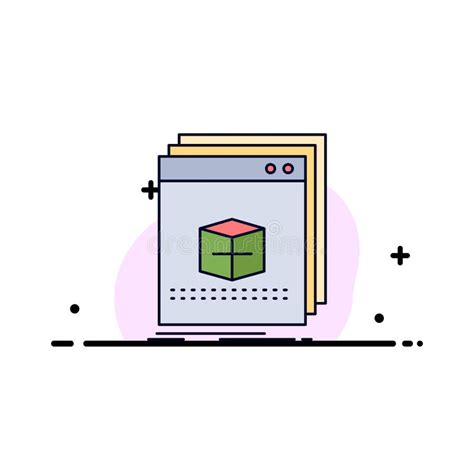 Software App Application File Program Flat Color Icon Vector Stock