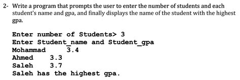 Solved 2 Write A Program That Prompts The User To Enter The