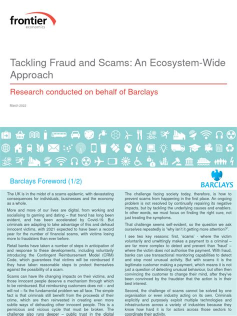 Tackling Fraud And Scams An Ecosystem Wide Approach Pdf Fraud Phishing
