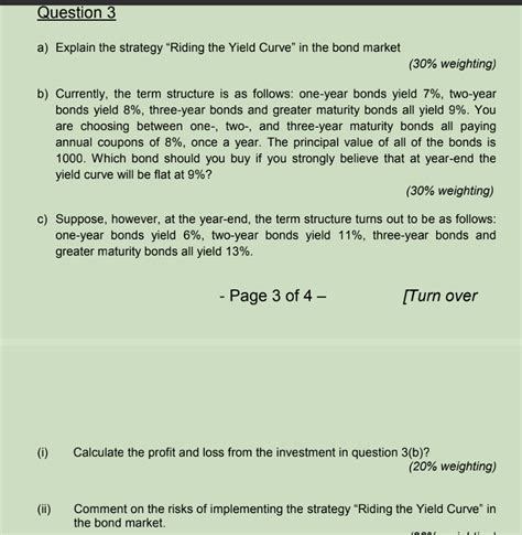 Solved Question 3 A Explain The Strategy “riding The Yield
