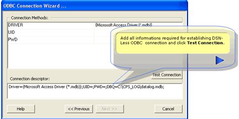 Build Dsn Less Connection Programbl