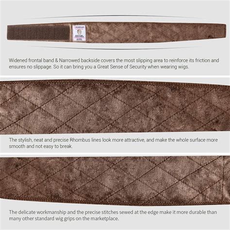 Dreamlover Brown Elastic Wig Grip Headband 2 Pcs Adjustable Band