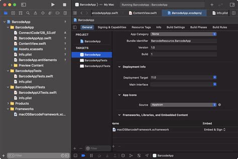 create barcodes using fonts in a mac app with a barcode xcframework