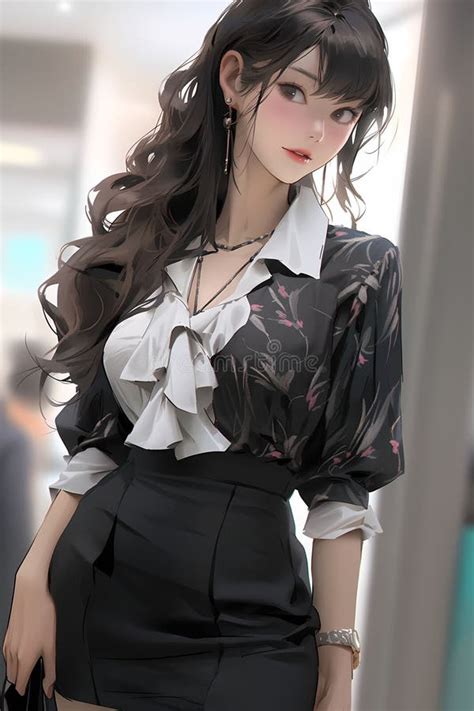 A Pretty Anime Girl In Formal Outfit Generated By Ai Stock Illustration