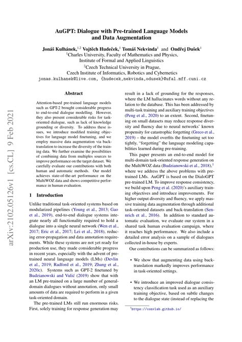 Pdf Augpt Dialogue With Pre Trained Language Models And Data Augmentation