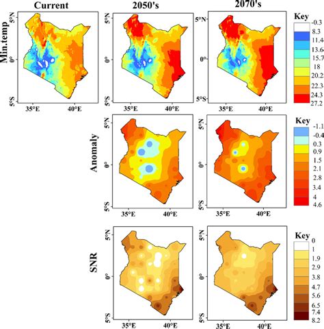 The Observed Current Mean Annual Minimum Temperature °c Pattern The