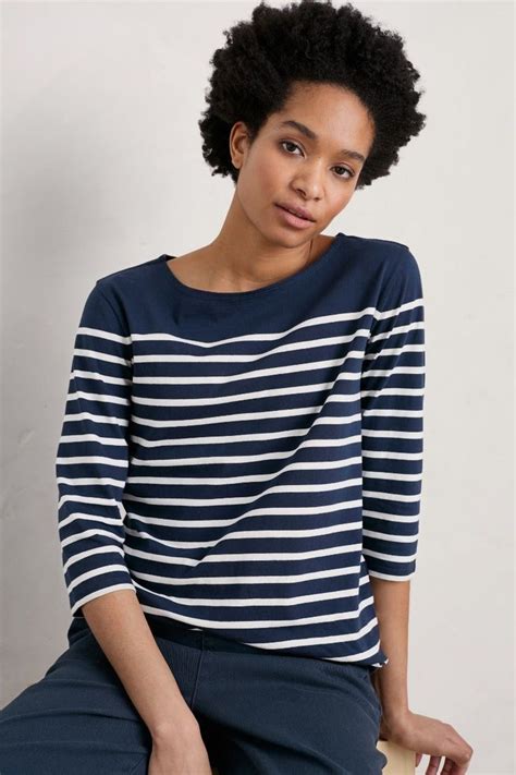 Sailor Top Nautical Cotton Tops For Fall Navy Cotton Marine Style