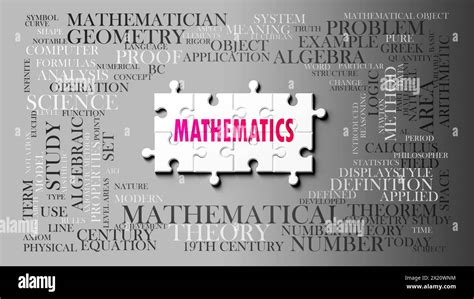 Mathematics As A Complex Subject Related To Important Topics Pictured As A Puzzle And A Word