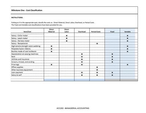 Acc 202 2 1 Cost Class Cost Classification Acc202 Managerial