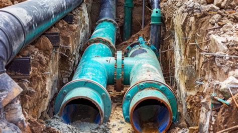 Water Drainage Blue Pipe In Wet Area Land Reclamation Systems And The