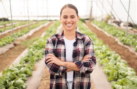 Premium Photo Agriculture Farming And Woman Farmer In A Greenhouse With Sustainable Plants And