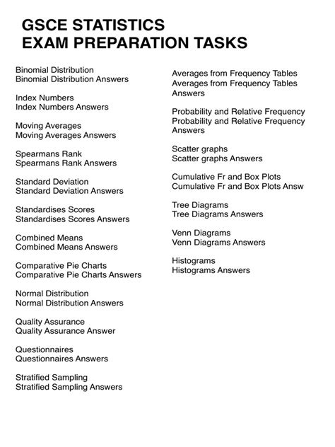 Statistics Gsce Exam Preparation Pdf