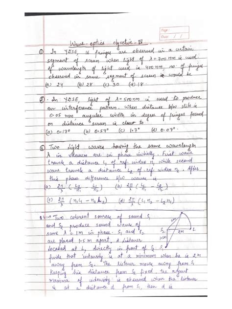 wave optics 2 assignment pdf