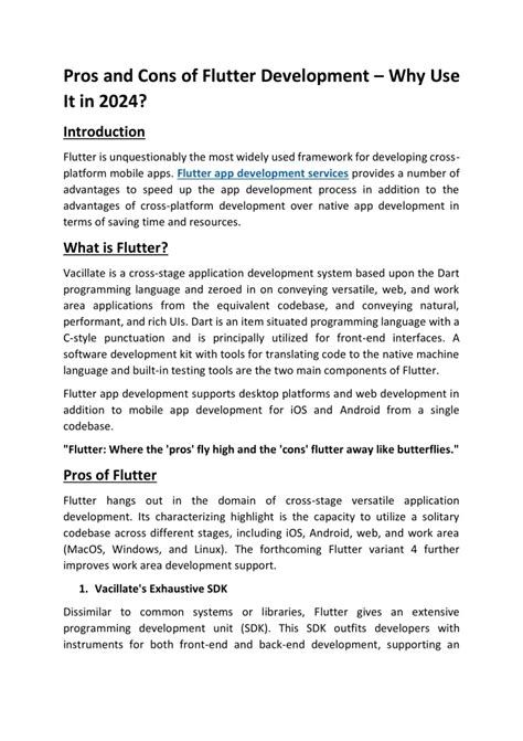 Ppt Pros And Cons Of Flutter Development Why Use It In 2024