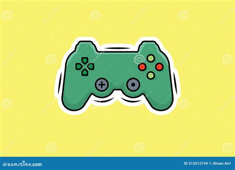 Joystick Controller And Game Pad Stick Sticker Vector Illustration Stock Illustration