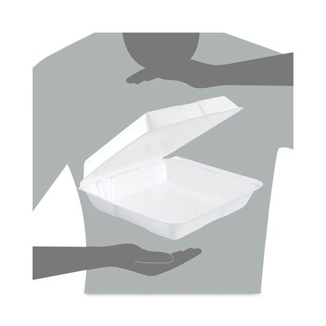 Dart Insulated Foam Hinged Lid Containers Compartment X X White Pack