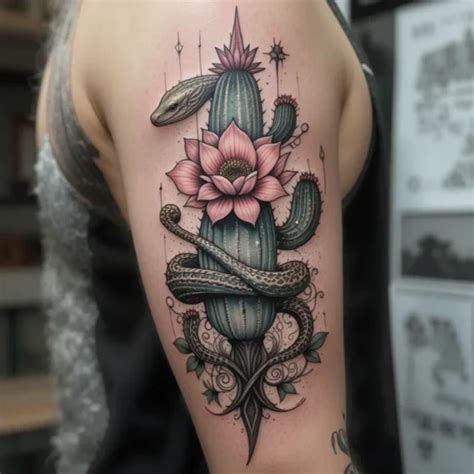22 Bold And Beautiful Cactus Flower Tattoo Ideas Youll Instantly Love