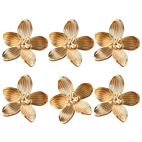Hibibud 6pcs Cabinet Knobsblossom Design Gold Knobszinc Alloy Form
