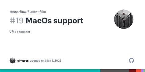 MacOs Support Issue Tensorflow Flutter Tflite GitHub