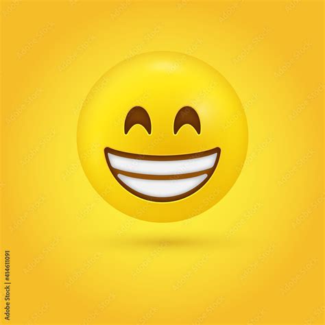 3d Beaming Grinning Emoji Face With Smiling Eyes Smiling Face With
