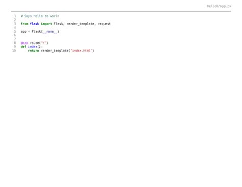 Source Code Of Flask 1 Says Hello To World 2 3 From Flask Import