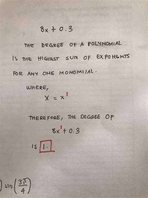 Solved Find The Degree Of The Polynomial Find The Degree Of The Course Hero