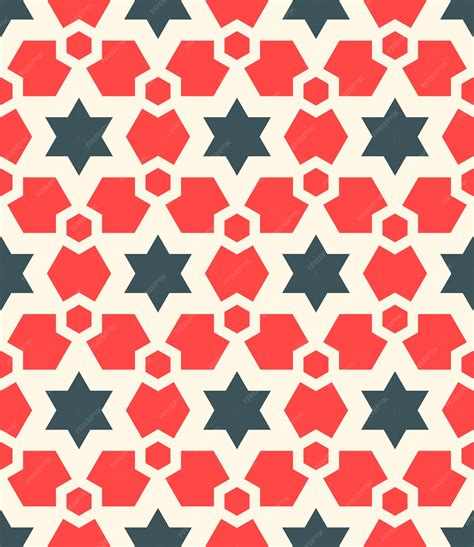 Premium Vector Abstract Hexagon Star Seamless Pattern Mosaic Tile Geometric Background