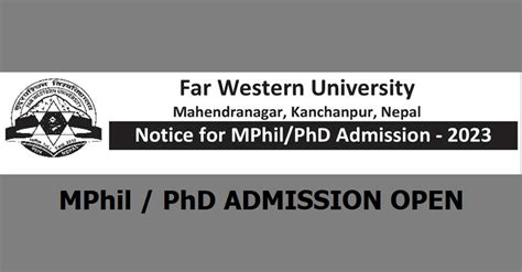 Mphil Phd Admission Open 2023 At Far Western University