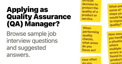 Quality Assurance Qa Manager Interview Questions