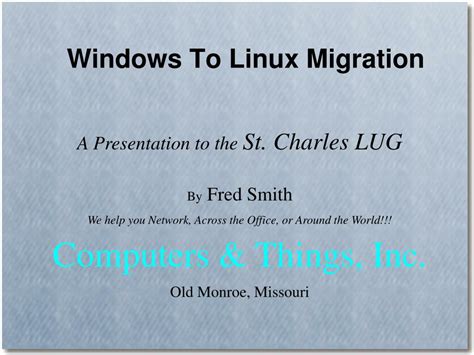PPT Windows To Linux Migration PowerPoint Presentation Free Download ID 4528106
