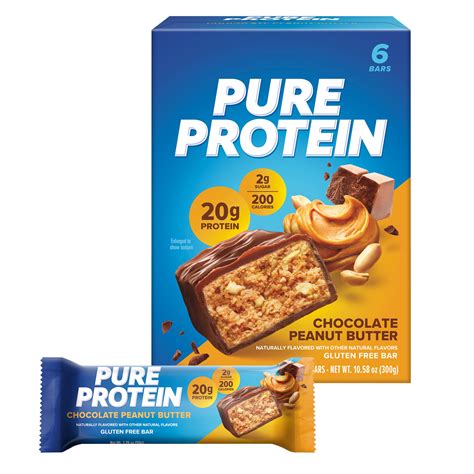 Pure Protein Bars, Chocolate Peanut Butter, 20g Protein, Energy ...