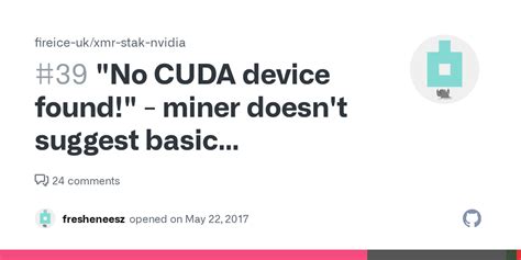 no cuda device found miner doesn t suggest basic configuration