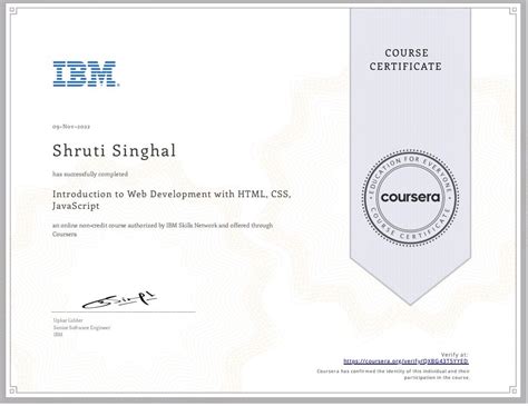 Shruti Singhal On Linkedin Ibm Coursera Completion Webdevelopment