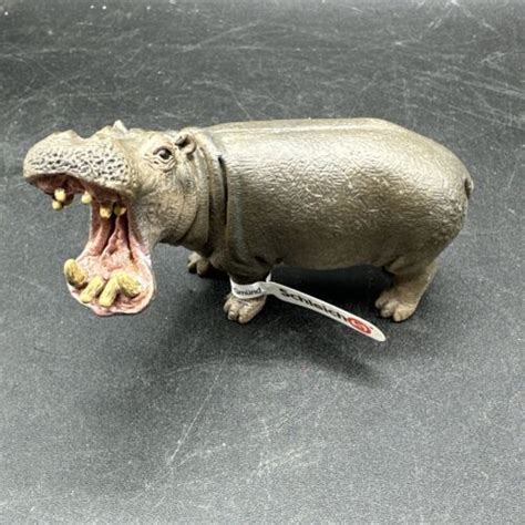 Schleich Hippo Open Mouth Figure Retired 2012 Animal Wildlife
