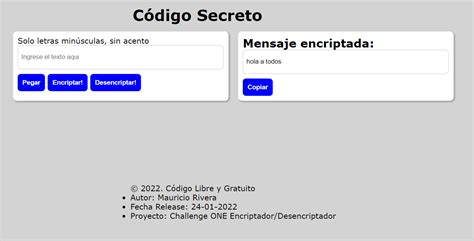 Github Mauri Riverachallenge One Encriptador Desencriptador Este Proyecto Es El Primero Del