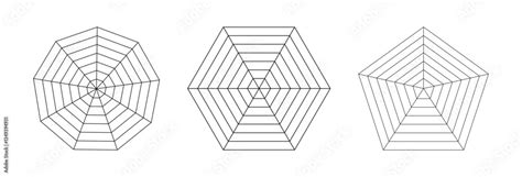 Nonagon Hexagon Pentagon Graphs Radar Spider Template Spider Mesh