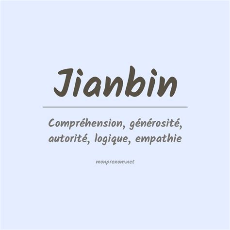 Signification Du Prénom Jianbin