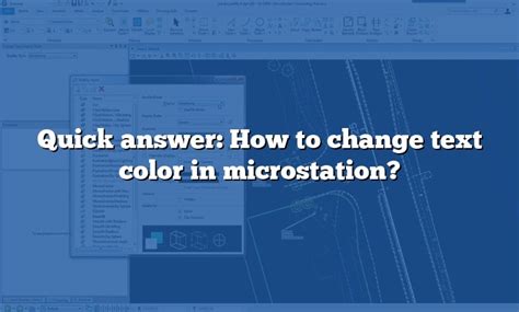 Quick Answer How To Change Text Color In Microstation CADdikt